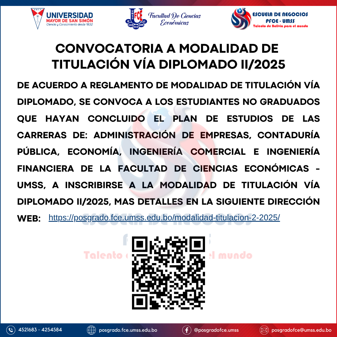 Modalidad de graduación - Posgrados en Ciencias Económicas - UMSS
